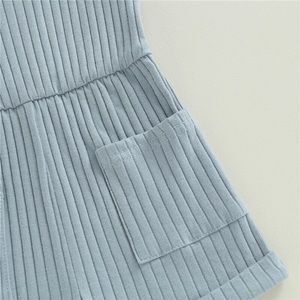 Raebels Clothing | One Pieces | Baby Blue Ribbed Romper | Poshmark